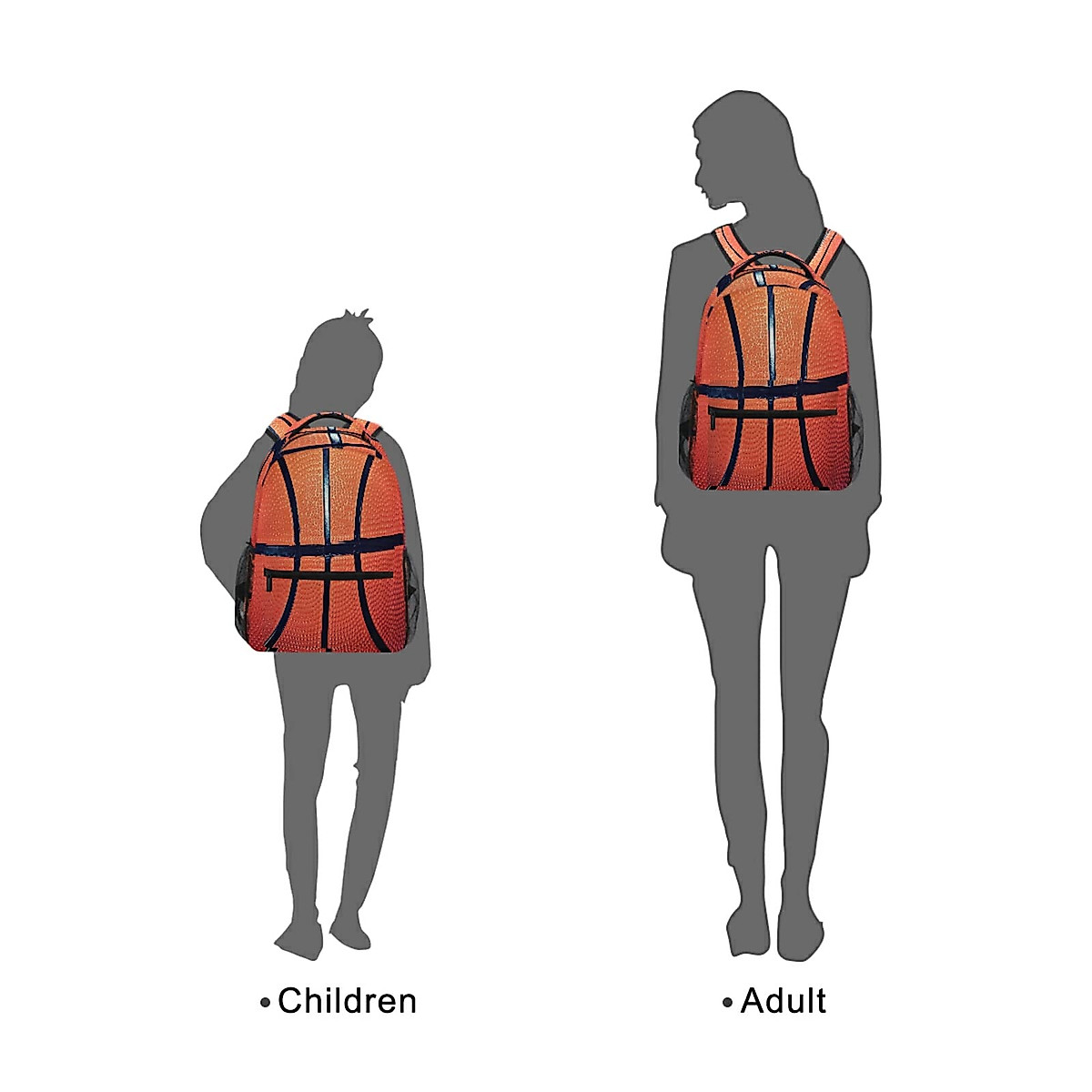 DXTKWL Sports Ball Basketball Texture Theme School Backpack for Teens Girls Kids Boys, Women Men Adult 15 in Laptop Backpack Casual Elementary Student College Bookbag Travel Hiking Camping Daypack