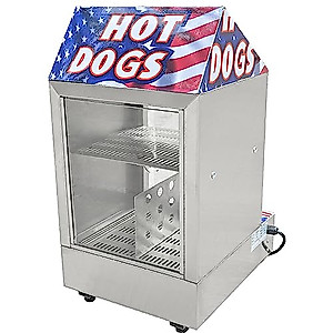 Commercial Food Warmer Display Cases,2-Tier Food Warmer,Heated Cabinet,Pastry Display Case for Pizza Hot Dog Hamburger Bread,etc,110V 1200W Temperature control range 30-110 ℃