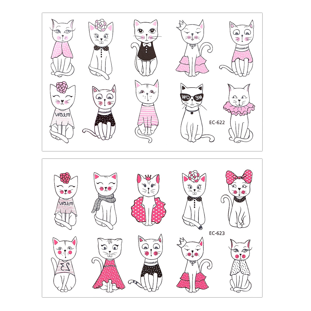Temporary Tattoos for Girls Kids Women(180pcs), Konsait Cute Kitty Cat Tattoos Waterproof Body Art Sticker Great Birthday Party Favors Kids Party Accessories Goodie Bag Stuffers Party Fillers Gift