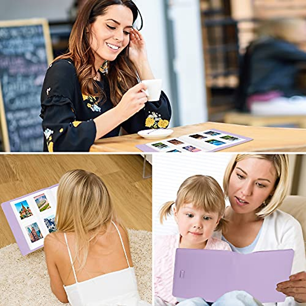 256 Photos Album for Fujifilm Instax Mini Camera, Polaroid 2”x3” ZINK Pictures, 2x3 Photo Album Book for Fujifilm Instax Mini 1112 9 90 70 40 8 Instant Camera, Polaroid Snap PIC-300 Z2300 Camera (purple)