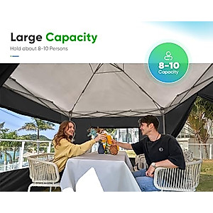 Quictent Privacy 8x8 Pop up Canopy Tent with Sidewalls and Roll-up Ventilated Windows, One Person Setup, Ez Outdoor Commercial Gazebo Shelter Enclosed Waterproof, Bonus 4 Sandbags (Black)