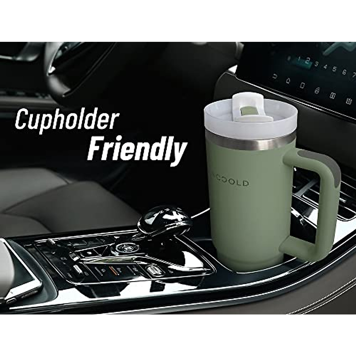 DLOCCOLD 40 oz Stainless Steel Tumbler with Handle, Insulated Tumbler With Lid & Straw, Travel Mug Cup Holder Friendly, Reusable Large Tumbler for Water, Iced Tea or Coffee, Gift for Men Women