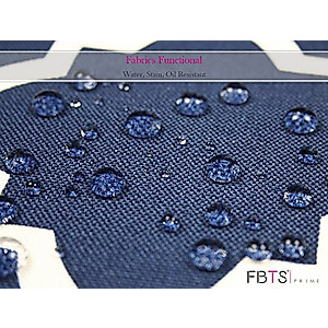 FBTS Prime Outdoor Seat Cushions Set of 2 Patio Chair Cushions with Ties 16x17 Inch Navy Geometry U-Shape Chair Pads for Outdoor Patio Furniture Garden Home Office