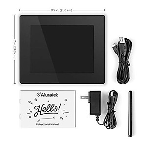 Aluratek 8" Wifi Digital Photo Frame with Touchscreen and 16GB Built-In Memory, USB/SD/SDHC Supported, Built-In Clock, Calendar, Weather, Easy Setup