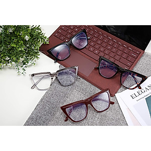 FEISEDY CHIC Cateye Large Frame Blue Light Blocking Eyewear Glasses with Clear Lenses Women B2619