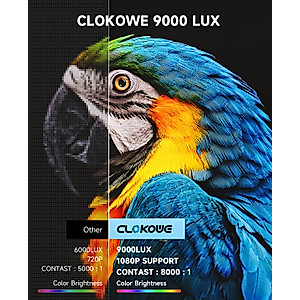 Mini Projector, CLOKOWE 2023 Upgraded Portable Projector with 7000 Lux and Full HD 1080P, Movie Projector Compatible with iOS/Android Phone/Tablet/Laptop/PC/TV Stick/Box/USB Drive/DVD/Game Console