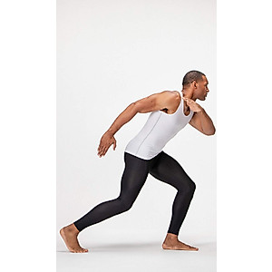 DEVOPS 3 Pack Men's Muscle Dry Fit Compression Tank Top (Large, White/White/White)