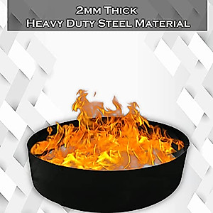 Simond Store Portable Fire Pit Ring Liner, 48 Inch Diameter 12 Inch Height 2 mm Thick Heavy Duty Steel Round Fire Pit Insert for Outdoor Garden Patio Camping Bonfire