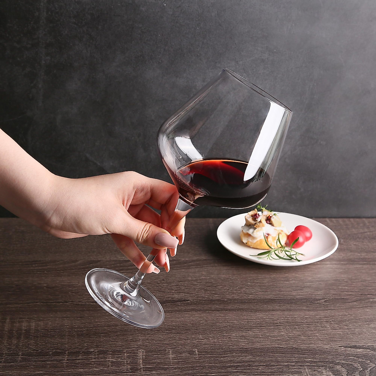 YIBEZ Red Wine Glasses, Set of 4 Crystal Wine Glasses, 23 OZ Burgundy Wine Glasses, Housewarming/Wedding Gifts