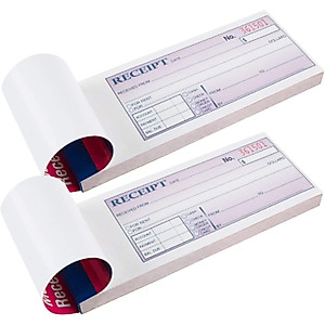 1InTheOffice Money and Rent Receipt, 2-3/4 x 7-3/16 Inches, 3-Parts, Carbonless, White/Canary, 50 Sets per Book (2 Pack)