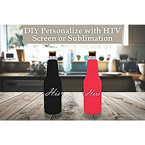 Blank Neoprene Beer Bottle Coolie (1, Green Camo)