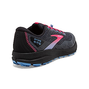 Brooks Women’s Divide 3 Trail Running Shoe - Ebony/Black/Diva Pink - 7.5 Medium