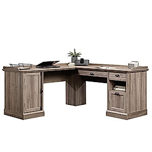 Sauder Barrister Lane L-Desk, Salt Oak finish
