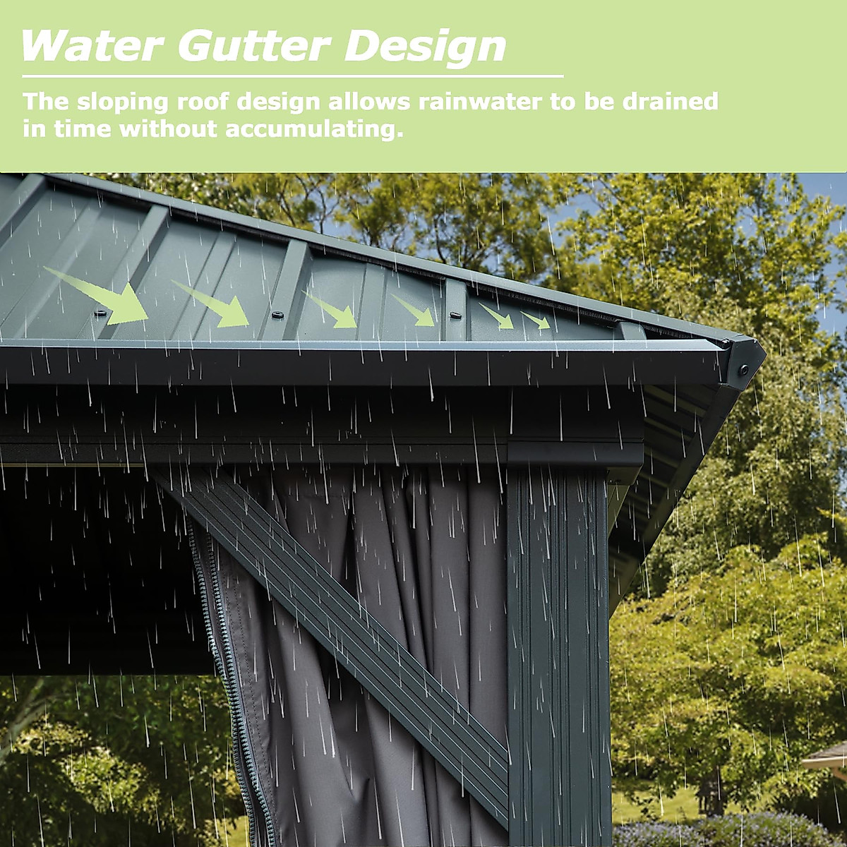 Domi 10' x 10' Hardtop Gazebo Outdoor Metal Gazebo with Galvanized Steel Double Roof Canopy, Curtains and Netting for Patio, Backyard, Deck, Lawn, Grey