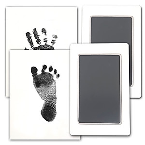 MIMOSA MOMENTS Set of 2 Mess-Free Clean Touch Ink Pads for New-Born Baby Handprint, Footprint and Pet Paw Print (Black)