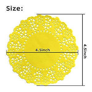200 Pcs Round Lace Paper Doilies, 4.5" Round Decorative Paper Placemats, Assorted 10 Colors Disposable Paper Doilies for Cake Wedding Tableware Decoration, Tables Decorating Birthday Party Cakes
