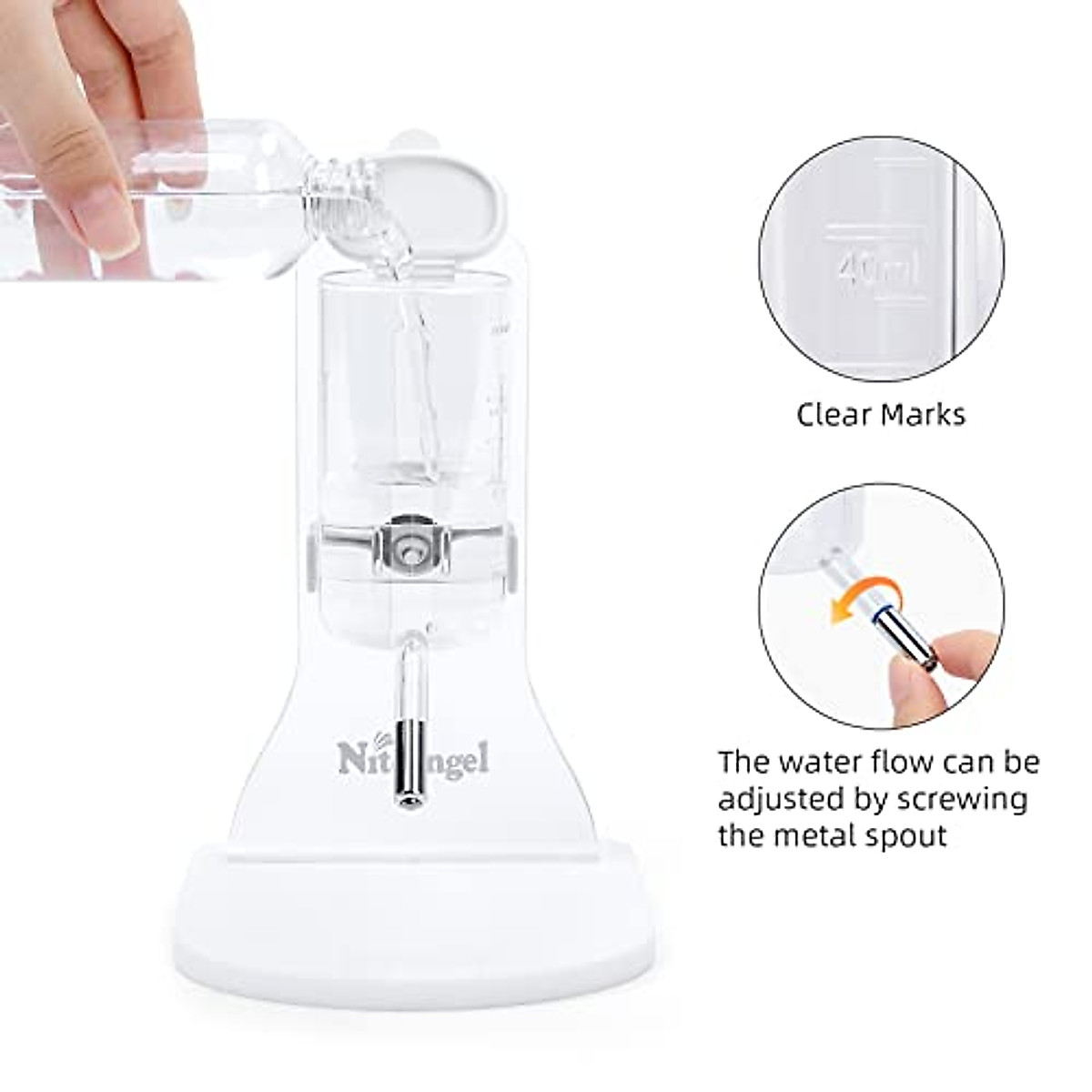 Niteangel 80ml Hamster Water Bottle with Stand No Drip Gerbil Water Feeder Dispenser for Hamster Gerbils Mice Degus Lemming Hedgehog Small-Sized Pet