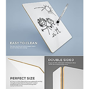 Nicpro 12 x 16 inches Lapboard Small Dry Erase Lap Board Double Sided with 3 Water-Based Pens Learning Mini Whiteboard Portable for Kid Student and Classroom Use