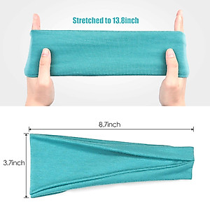 Headbands for Women, Kuaima Workout Yoga Headband Non Slip Stretchy Cotton Headband Sweat Head Bands for Sports Running Fitness(4Pcs)