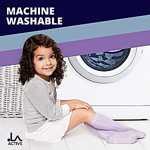 LA ACTIVE Girls Knee High Socks Cozy Warm Cotton Uniform Athletic Socks for Toddlers Dress Socks