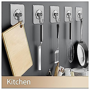 DSMY 27 Pack 25lb Frosted Self Adhesive Hooks for Shower Towel Cups Coat Door,Wall Hooks for Hanging,Heavy Duty Wall Sticky Hooks for Bathroom Kitchen Outdoor Dorm Room Essentials