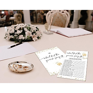 What Did the Groom Say Bridal Shower Game, Wedding Shower and Bachelorette Party - Set of 30 Cards, Gold Champagne Bridal Wedding Activities Game Cards for Guests, Bridal Shower Party Decorations-LK1
