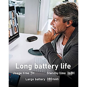 Mosonnytee Bluetooth Headset Open Ear Headphones Bluetooth earpiece Noise Cancelling Headphones with Microphones Bluetooth Headset for Cell Phones handfree Bluetooth Headset with 6-Hours Usage (Gold)