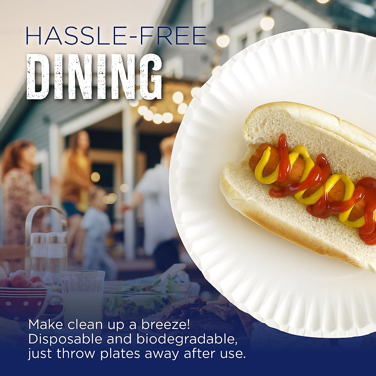 Paper Plates 9 Inch Bulk Paper Plates | White Paper Party Plates | Uncoated Disposable Microwavable Paper Plates | Microwave Safe Dishes For Everyday Dinner Picnic BBQ Party Event Crafts | 100 Pack