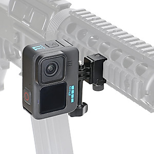 SEASKY GM03 Aluminum Metal Gun/Airsoft Picatinny Rail Mount Bracket Adapter Holder for Gopro Hero 12/11/10/9 DJI Action 4/3/2 Insta360 Go 3 Sports Camera Accessories Hunting POV/Vlog Wargame (GM03)