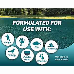 Crystal Blue Ocean Blue Pond Dye - 1 Gallon - Aqua Blue Color Treats up to 1 Acre - Clean, Clear & Aqua Blue Water - Environmentally Friendly Pond Dye