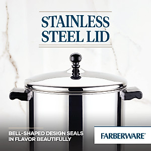 Farberware Classic Stainless Steel 8-Quart Stockpot with Lid, Stainless Steel Pot with Lid, Silver