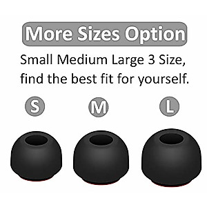 3 Pcs Memory Foam Tips for Voyager Legend 5200, Replacement Small Medium Large 3 Size Reduce Noise Comfortable Ear Tips Buds Earbuds Compatible with Plantronics Voyager 5200 - Black
