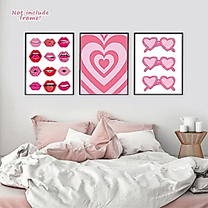 PHOPAGO 10 Pieces Preppy Room Decor | Preppy Posters Aesthetics Hot Pink White Wall Art for Teen Girls Bedroom Pink Fashion Posters for Teens College Dormitory Wall Decor | 8x10 Inches Unframed