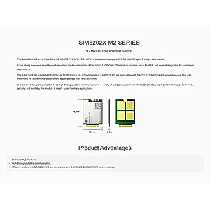 Waveshare SIM8202X-M2 SIMCom Original 5G Module M.2 Form Factor High Throughput Data Communication