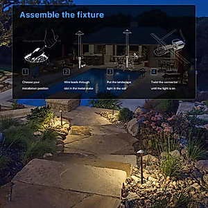 GOODSMANN Landscape Lighting Low Voltage Outdoor Path Light 1PK Halogen Pathway Light Wired 10W 25 Lumen 2700K Warm White Metal 12V AC Bronze Electric Sidewalk Walkway Light with Cable Connector