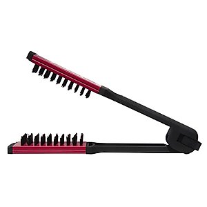 Diane Ceramic Straightening Brush with Nylon Bristles for Smoothing and Styling Thick Coarse Hair, Double-Sided Hair Straightener Brush