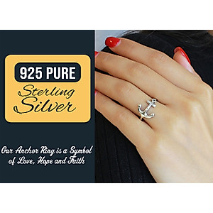 CloseoutWarehouse 925 Sterling Silver Anchor Ring Size 9