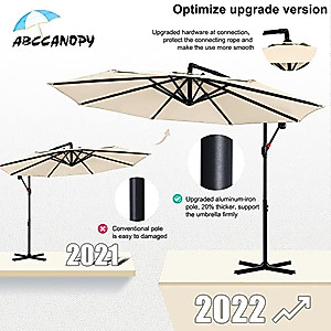 ABCCANOPY Cantilever Patio Umbrellas 10FT Light Beige