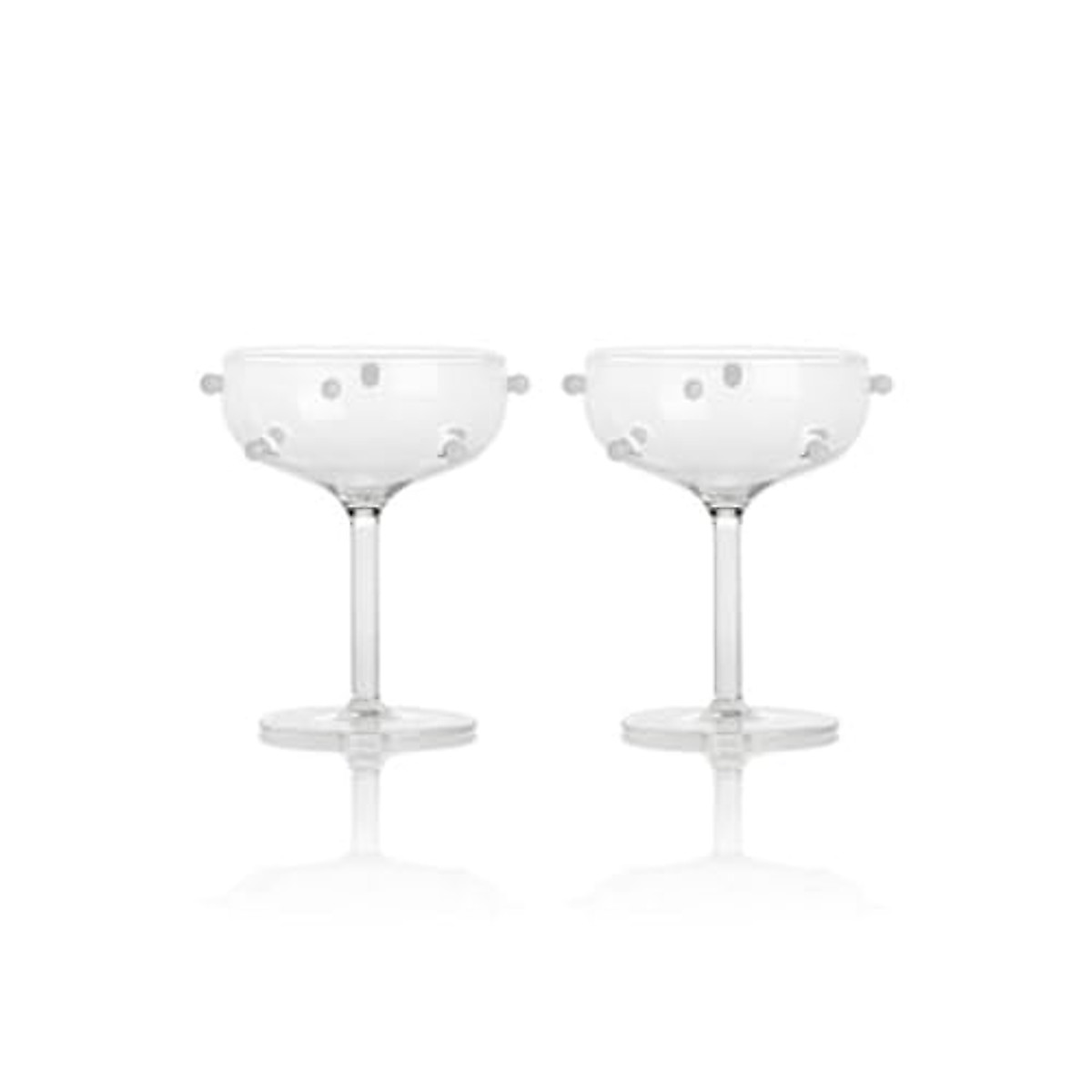 Maison Balzac Women's 2 Pomponette Coupes, Clear/Multi, One Size