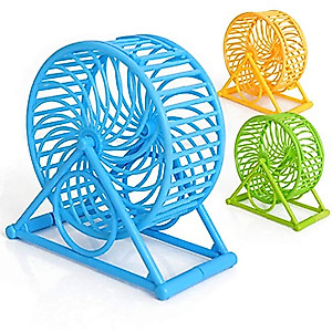 UEETEK Hamster Silent Exercise Wheel Plastic Jogging Running Toy Small Animal Cage for Rat Mice(Blue)