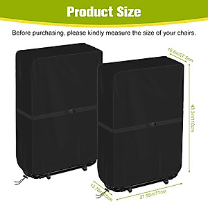 2 Pack Zero Gravity Chair Cover, COITEK 27.98" W x43.3" H Waterproof Dustproof Outdoor Folding Lawn Lounge Chair Cover with Storage Bag(110x71 cm, Black )