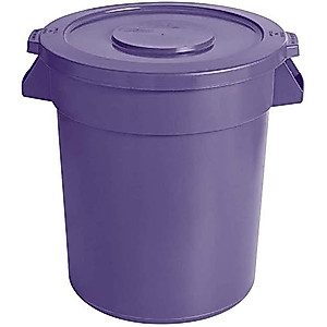 PRO&Family 80 Qt. / 20 Gallon / 75 Liters Purple Round Ingredient Bin/Commercial Trash Can and Lid. Kitchen Garbage Can Office Trash Can Recycle Bin Waste Basket Touchless
