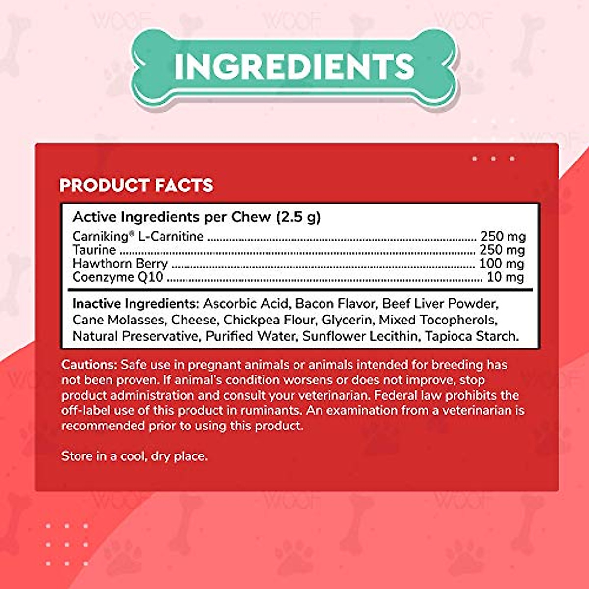 Wonder Paws Cardio Support for Dogs – Cardiovascular Chews Heart Health, Circulation, Energy & Weight Management - with L-Carnitine, Hawthorn Berry, Coenzyme Q10 & Taurine for Dogs – 90 Soft Chews