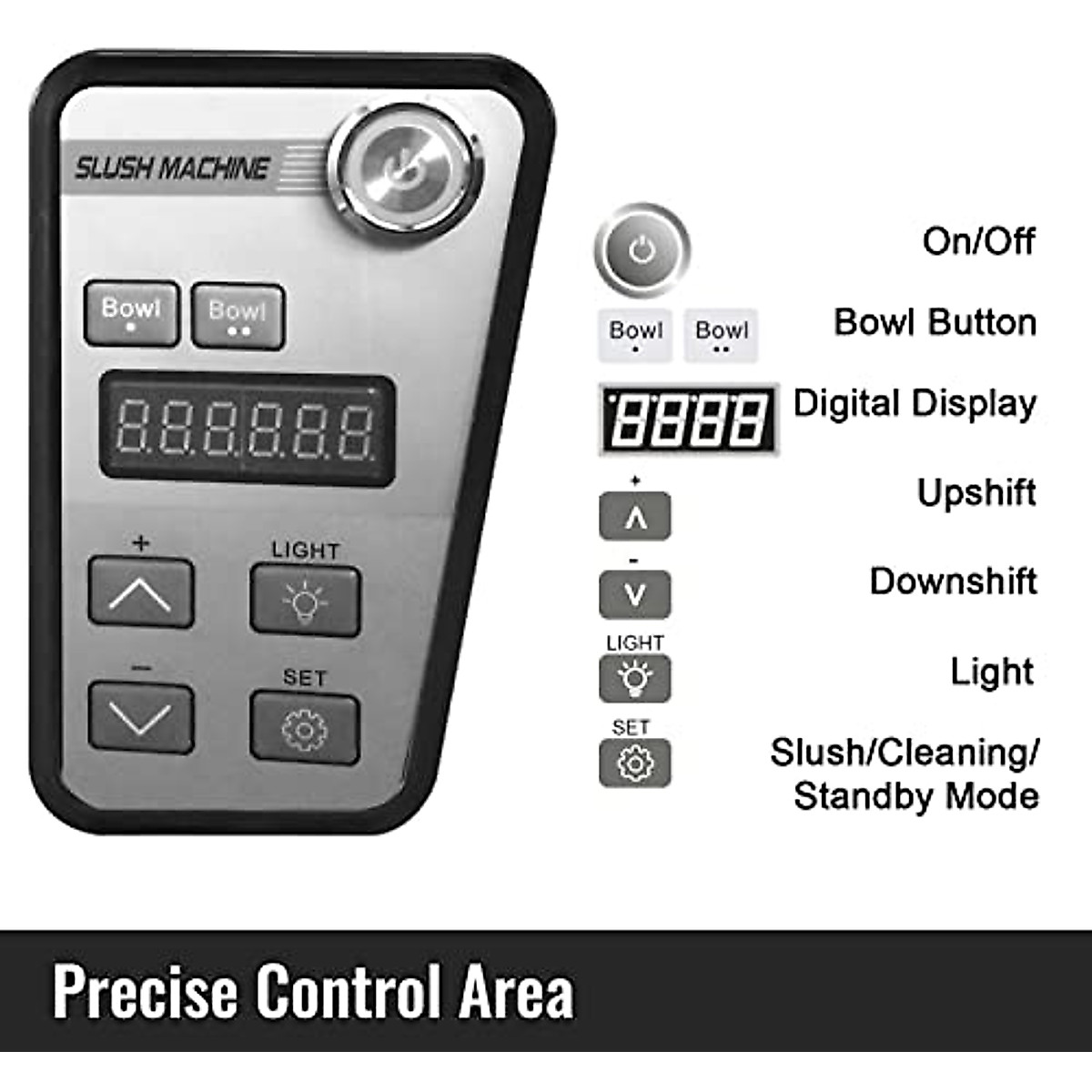 VEVOR Slushy Machine, 3L x 2 Daiquiri Machine Commercial, Single Bowl Frozen Drink Slush Machine, White Commercial Slushie Machine, 340W Frozen Slush Machine, Stainless Steel Home Slush Machine