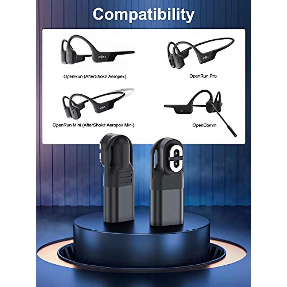 seynli [Twin Pack] USB C Adapter Charger Converter for Aftershokz Headphones Charger, Compatible with Shokz Aeropex, OpenRun, OpenRun Pro, OpenRun Mini, OpenComm, for Aftershokz Charging Cable