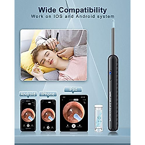 Ear Wax Removal, Ear Cleaner Camera with 1080P, Ear Cleaning Kit with 6 Ear Pick, Ear Camera for iPhone, iPad, Android Phones, with 8 Pcs Ear Set