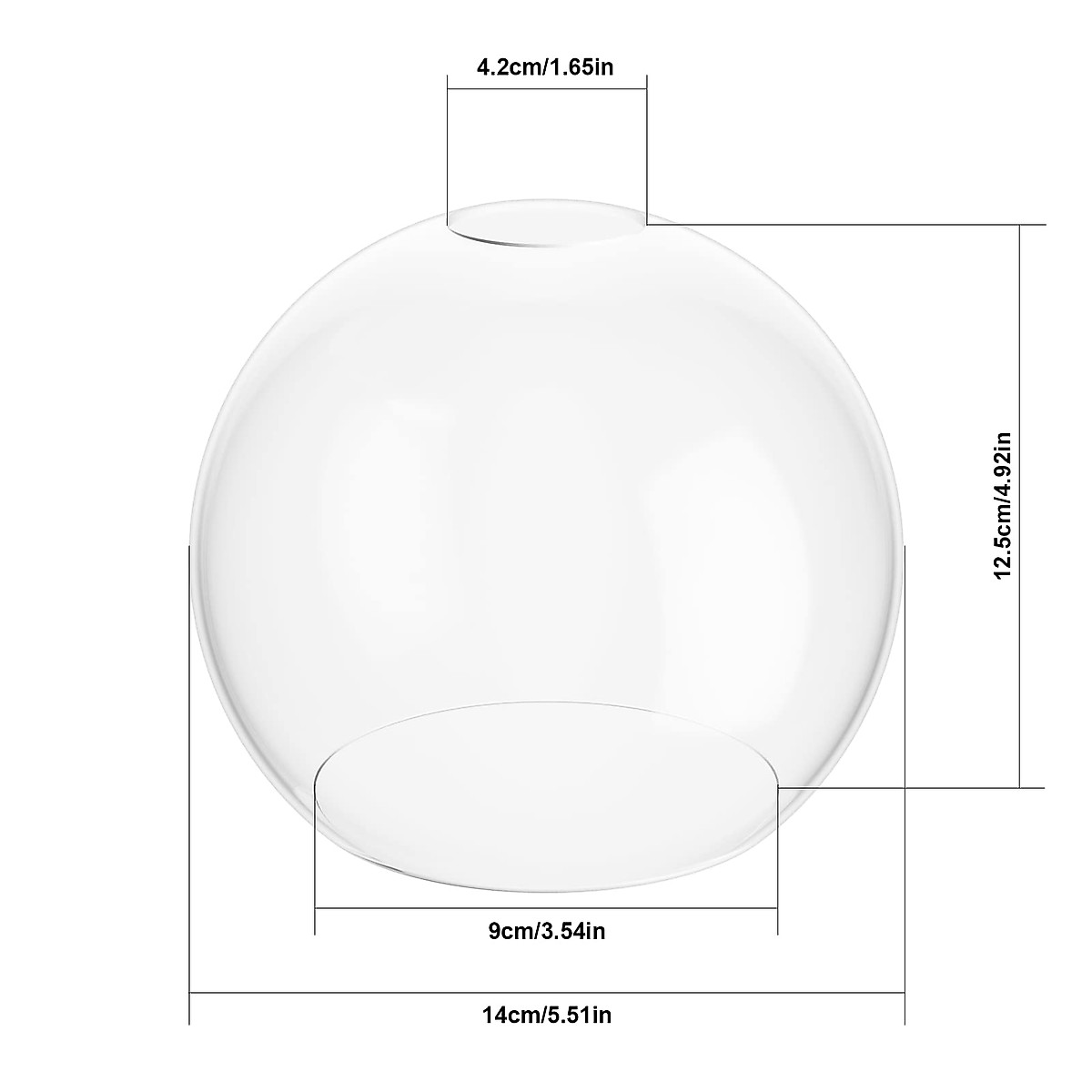Tipace Clear Glass Globe Lamp Shades Replacement Lampshade for Light Fixture