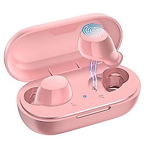 Mini Wireless Earbuds,Bluetooth 5.2 Small Ear Buds with Microphone Waterproof Light-Weight for Kids,Women Headphones with Bass Stereo Sound in Ear Earphones for Sleep,Sports,Workout