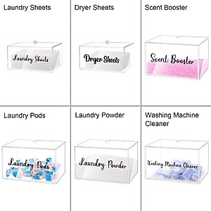 Generic VOTLEVT Acrylic Dryer Sheets Holder and Laundry Pods Container Set, Laundry Room Organization and Storage, Dryer Sheet Container and Laundry Pods Holder Set, XiYiNingZhuHe002