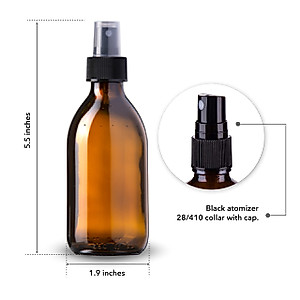 AMD Envases 4oz Amber Glass Spray Bottles - Glass Spray Bottles for Essential Oils - 4 oz Glass Spray Bottle - Glass Spray Bottles 4 oz - Dark Glass Spray Bottle - Amber Spray Bottle - 4 ounce